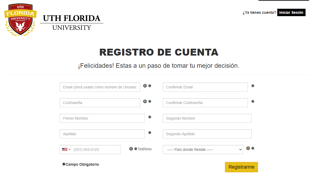Admisión | UTH Florida University - HELP